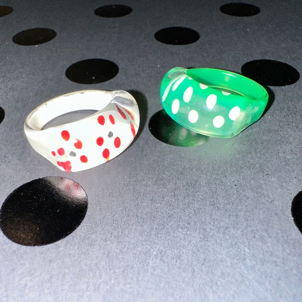 Vintage Rings Acrylic Bubble Rings - Gem